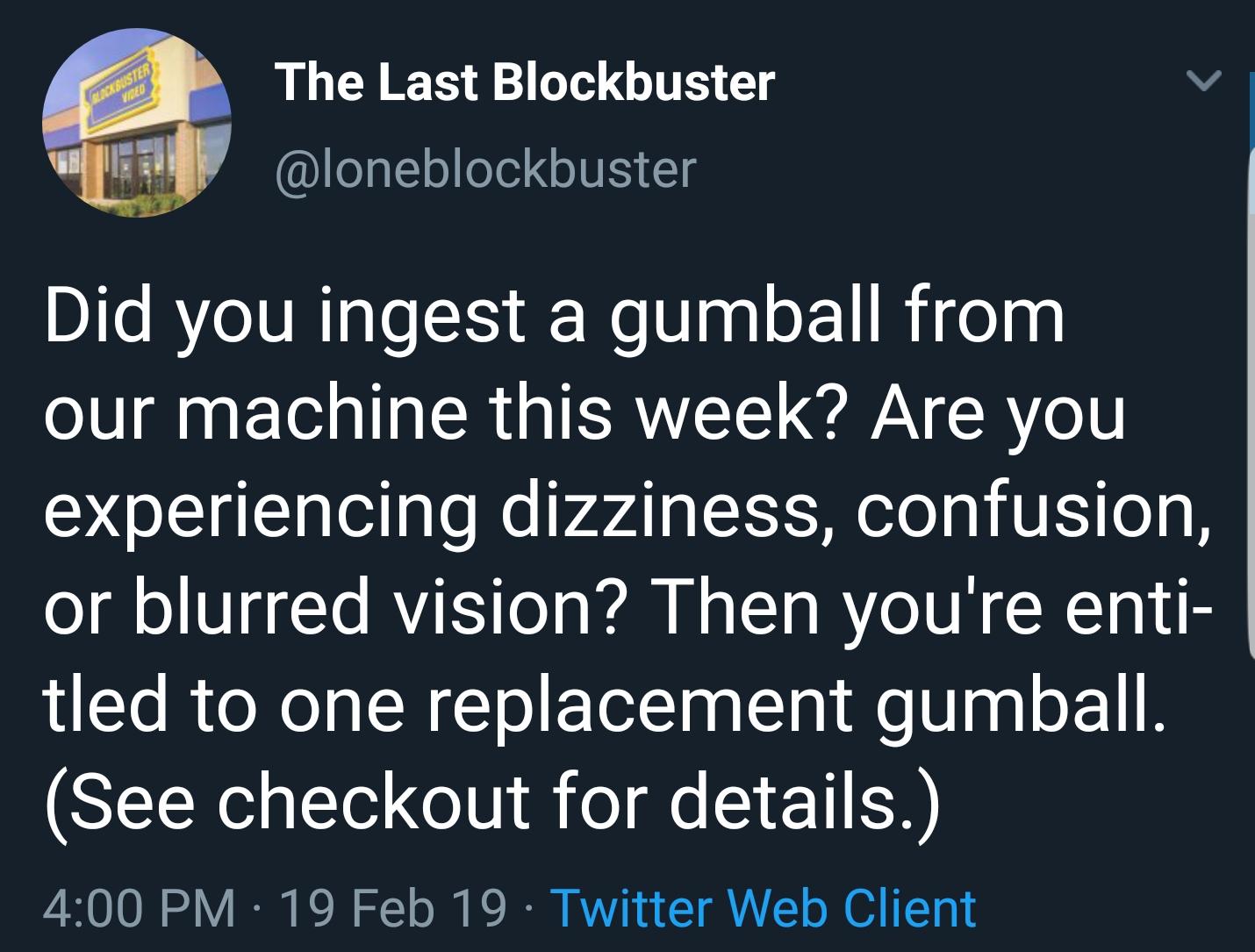 The Last Blockbuster Video Has a Twitter Account That's Very Self-Aware
