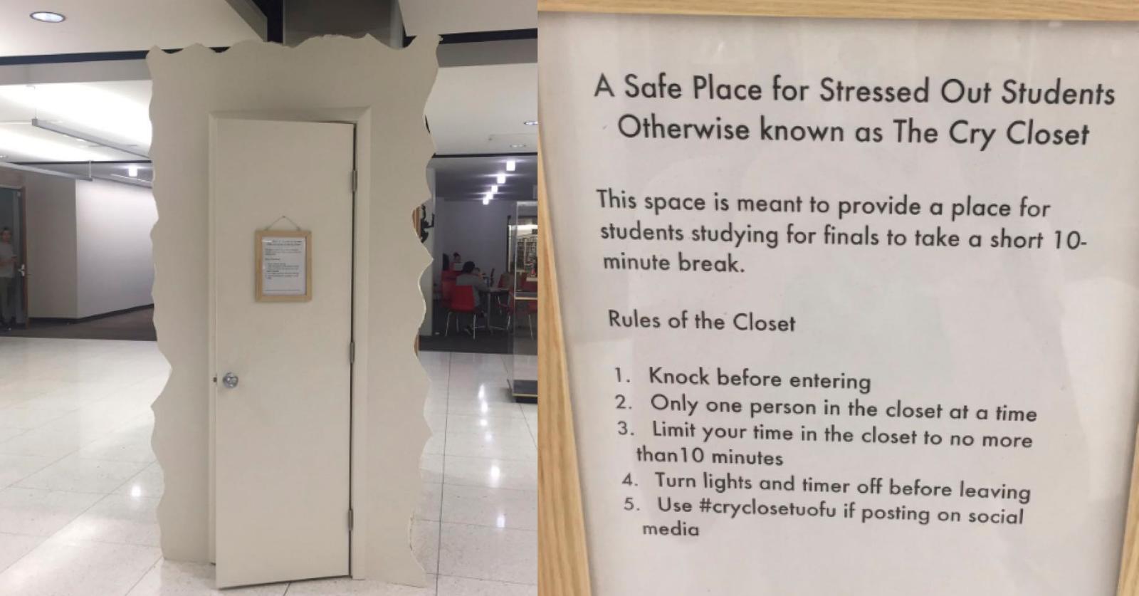 This University Installed a Crying Closet During Finals Week