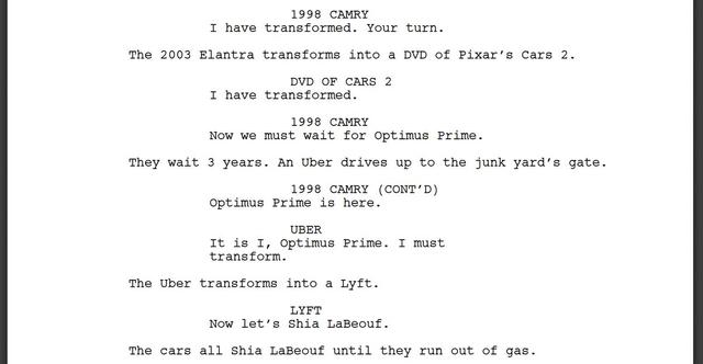 Bot Writes Incredible Script for 'Transformers'
