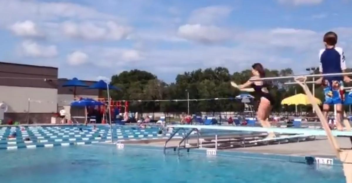 High School Diver's Competition Dive Goes Very Wrong
