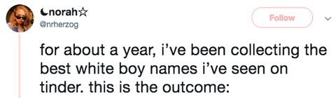 This Woman Posted All the "Best White Boy Names" She's Seen on Twitter ...