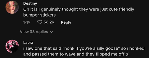 Honk if You Bumper Sticker Meaning