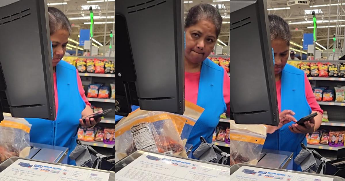 Walmart Cashier Records on Phone in Viral TikTok