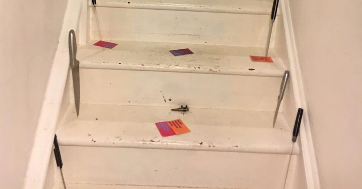 Police Share Disturbing 'Stair of Knives' Found in Abuse Victim's Home