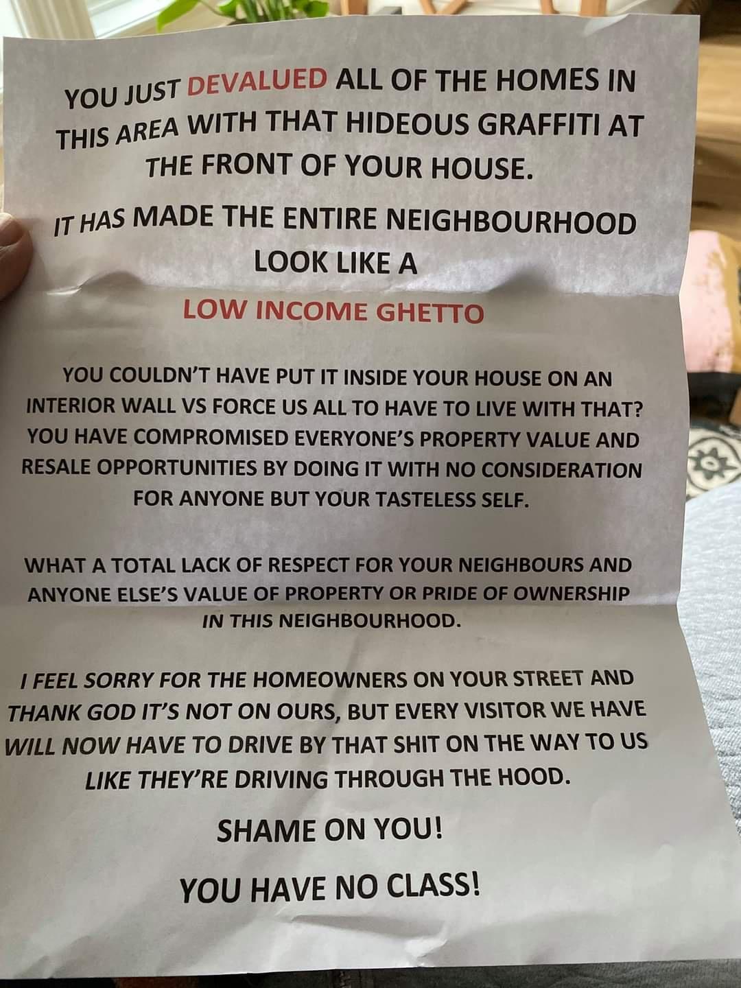 Woman Mailed Nasty Letter Saying Her Painted Garage Door Is 'Hideous ...