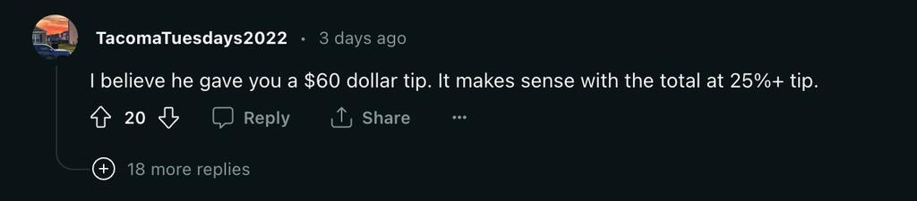 Unclear Tip Amount on Restaurant Bill Sparks Confusion