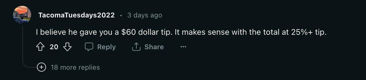 Unclear Tip Amount on Restaurant Bill Sparks Confusion