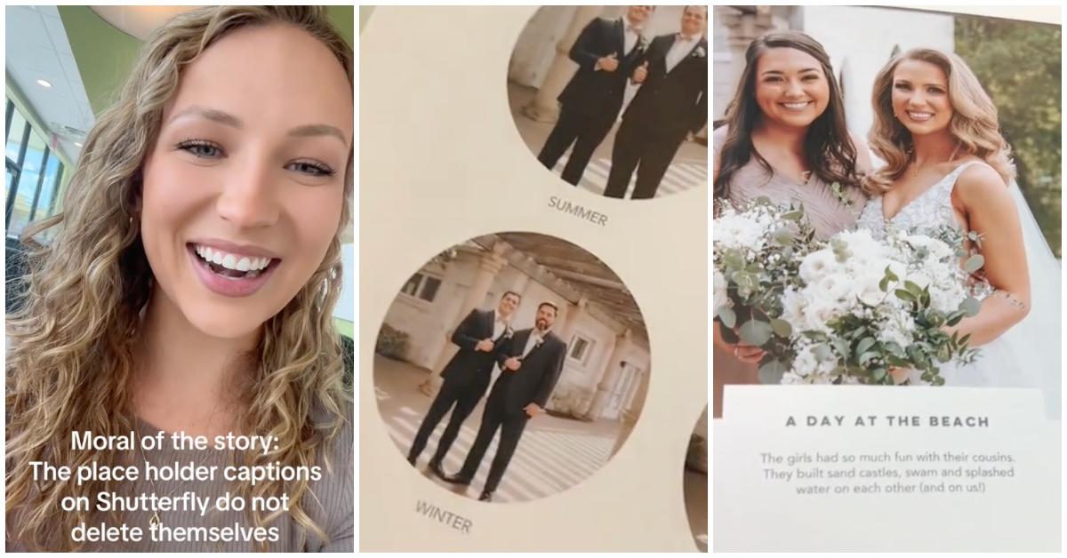 Shutterfly's Default Captions Were in Woman's Wedding Album