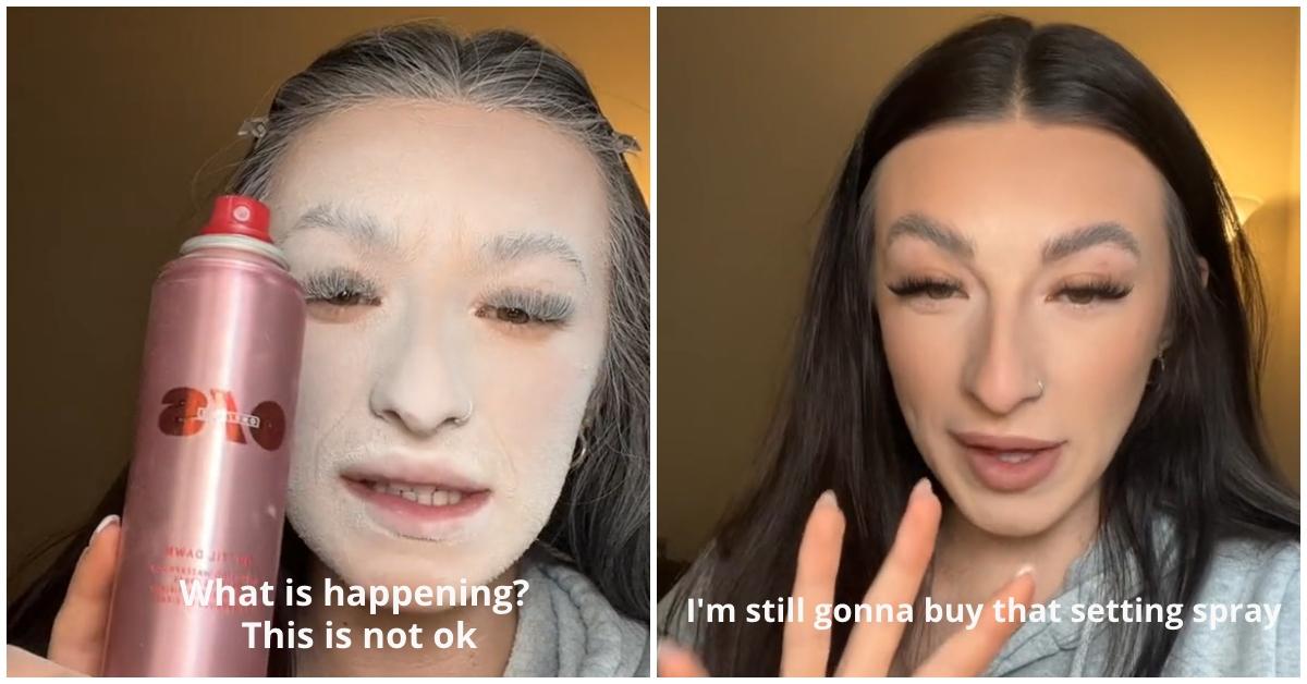 "Defective" One/Size Setting Spray Turns Woman Ghost-White