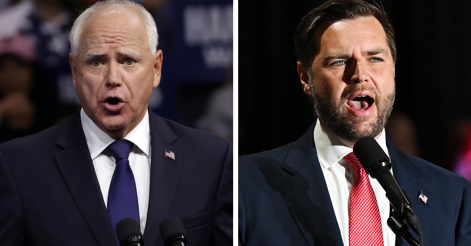 Tim Walz Made a J.D. Vance Couch Joke Onstage With Kamala Harris