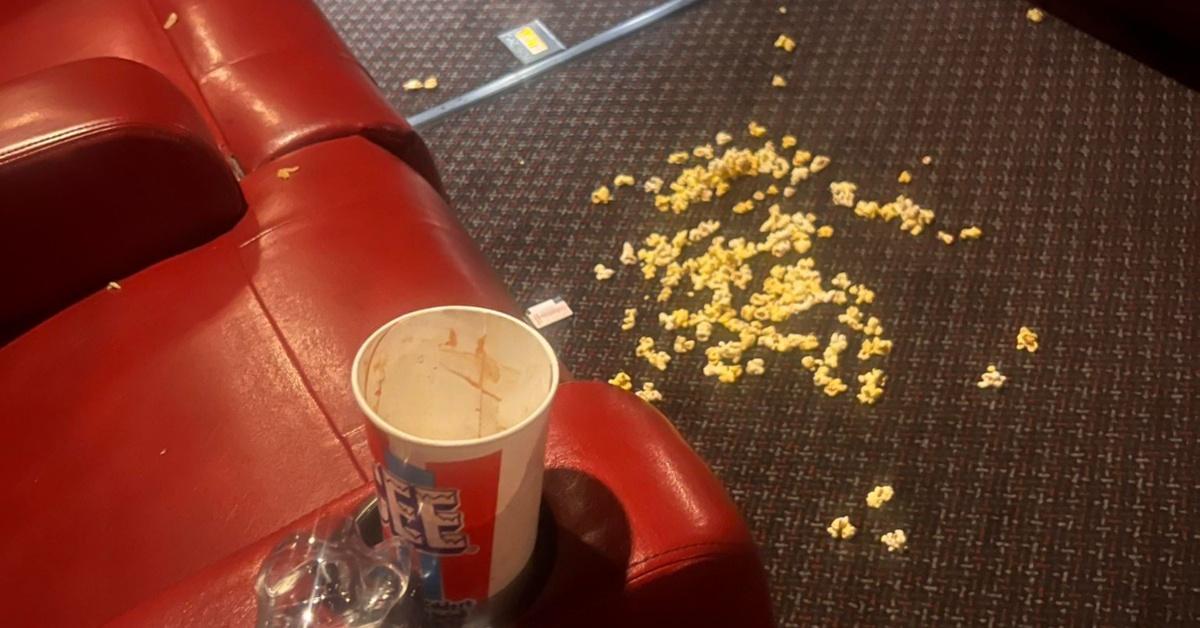 Moviegoer Dumps Leftover Popcorn on Theater Floor