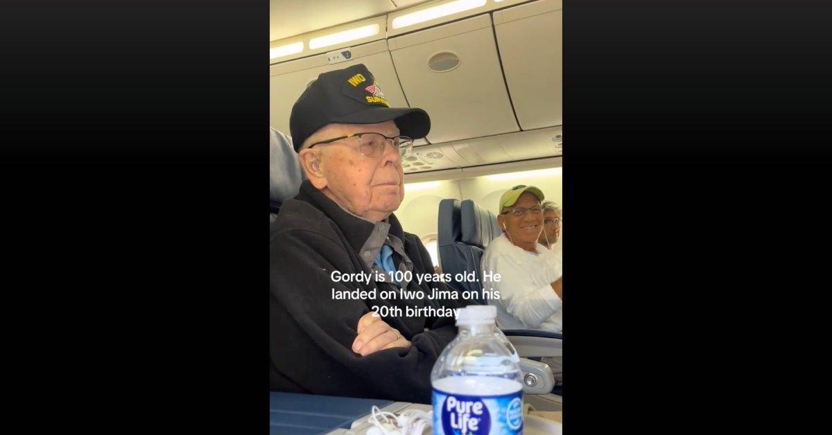 Watch 100-Year-Old Battle of Iwo Jima Survivor Honored Aboard Flight