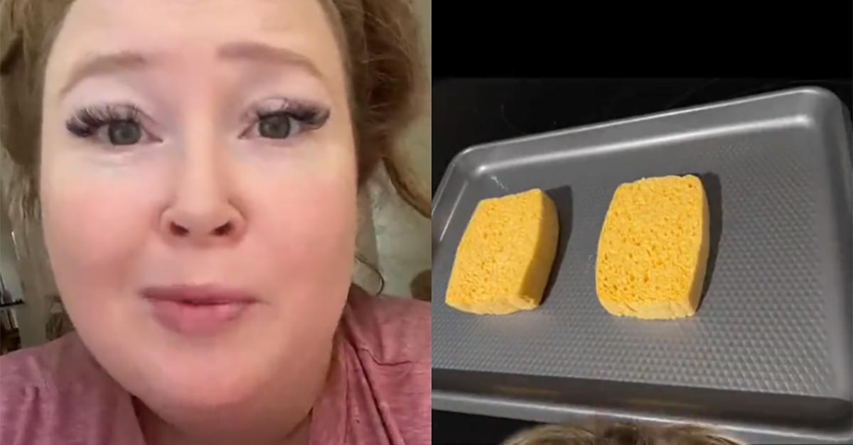 TikToker Cooks Sponges Thinking They're Garlic Bread