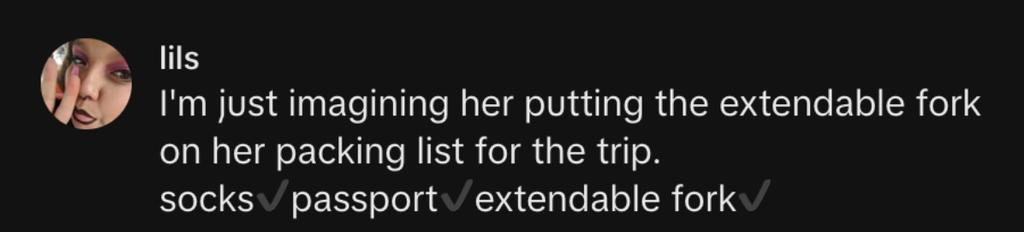 Woman Uses Extendable Fork to Snag Pasta From Friend's Plate