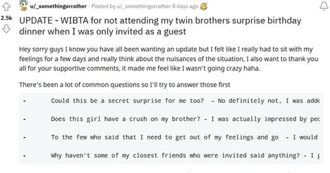 Guy Was Invited as Guest to Twin Brother's Surprise Birthday