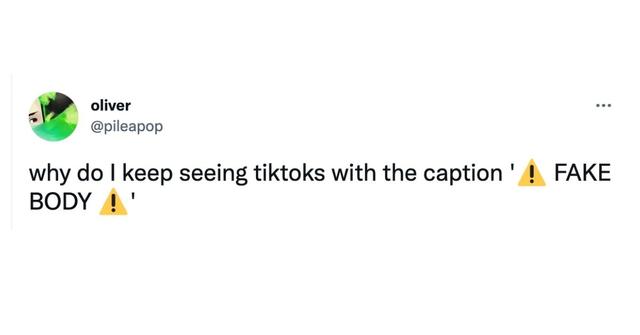 Do You Keep Seeing the Phrase "Fake Body" on TikTok? Here's Why