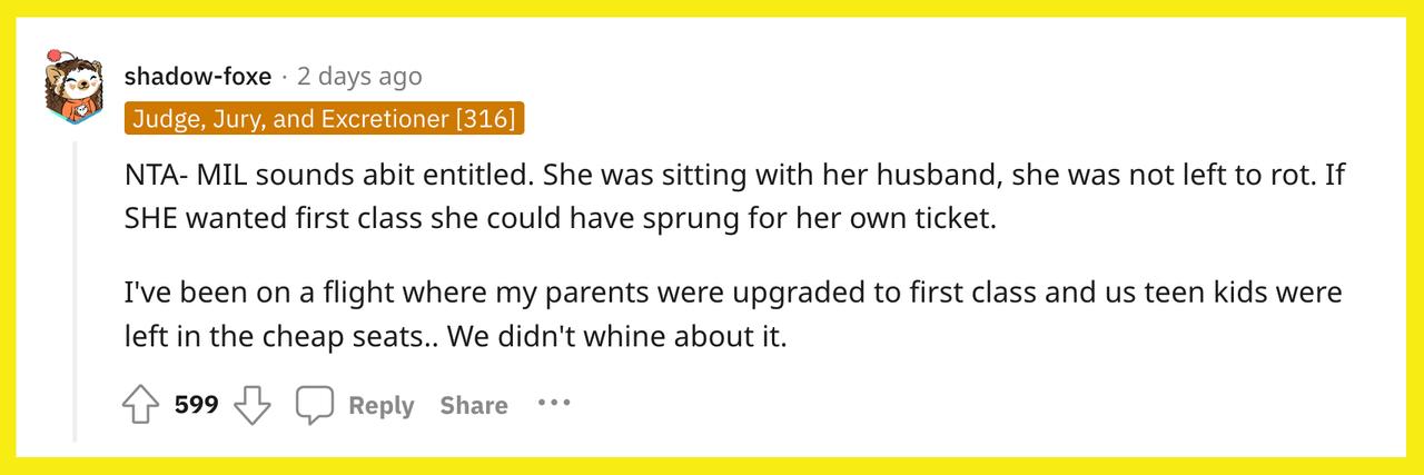 Man Buys First-Class Tickets, Leaves In-Laws in Coach