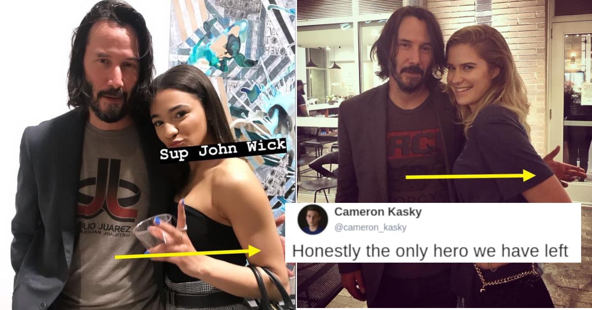 Keanu Reeves Does This in Every Picture with Female Fans and People ...