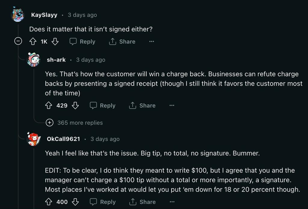 Unclear Tip Amount on Restaurant Bill Sparks Confusion