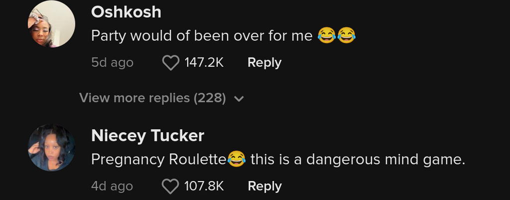 Tiktoker’s “Pregnancy Roulette” Girls Night Goes Viral