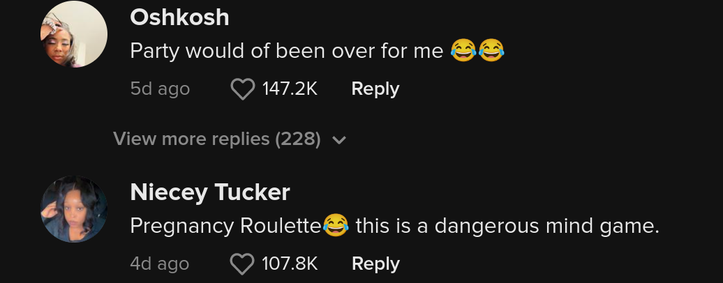 Tiktoker’s “Pregnancy Roulette” Girls Night Goes Viral