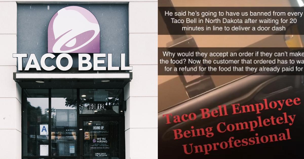 “Get Out of My Drive-Thru!” Taco Bell Employee Yells at Doordash Driver ...