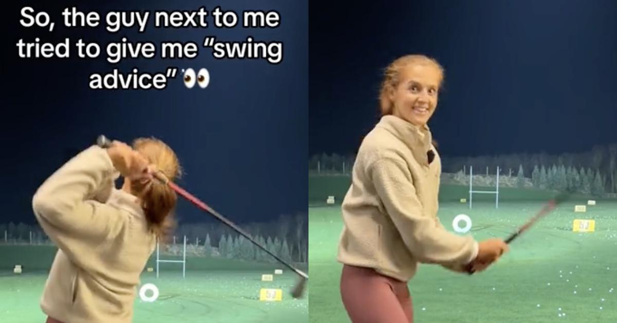 Female Pro Golfer Films Guy "Mansplaining" Golf Swing to Her