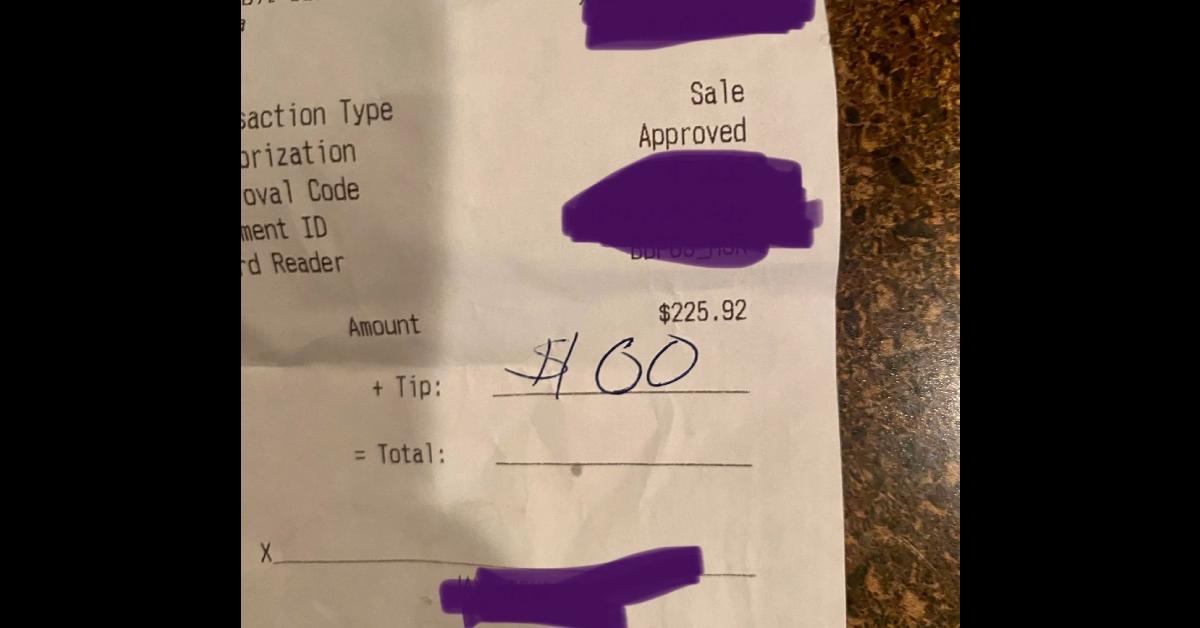 Unclear Tip Amount on Restaurant Bill Sparks Confusion