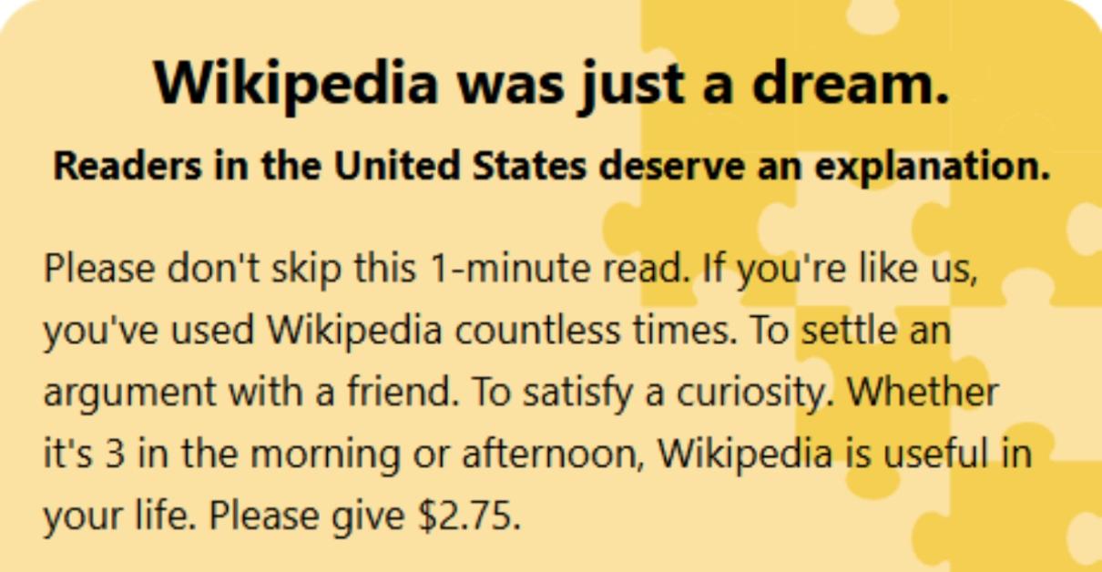 Why Is Wikipedia Asking for Money?