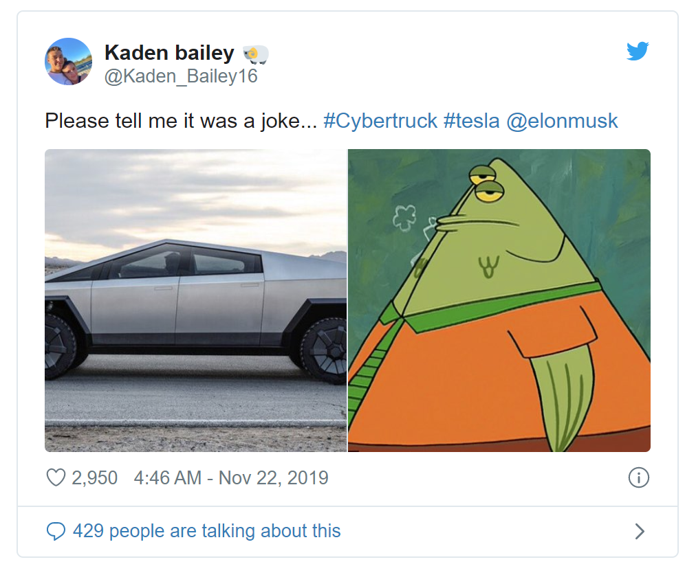 Elon Musk Revealed Tesla's Cybertruck and It's Already a Meme