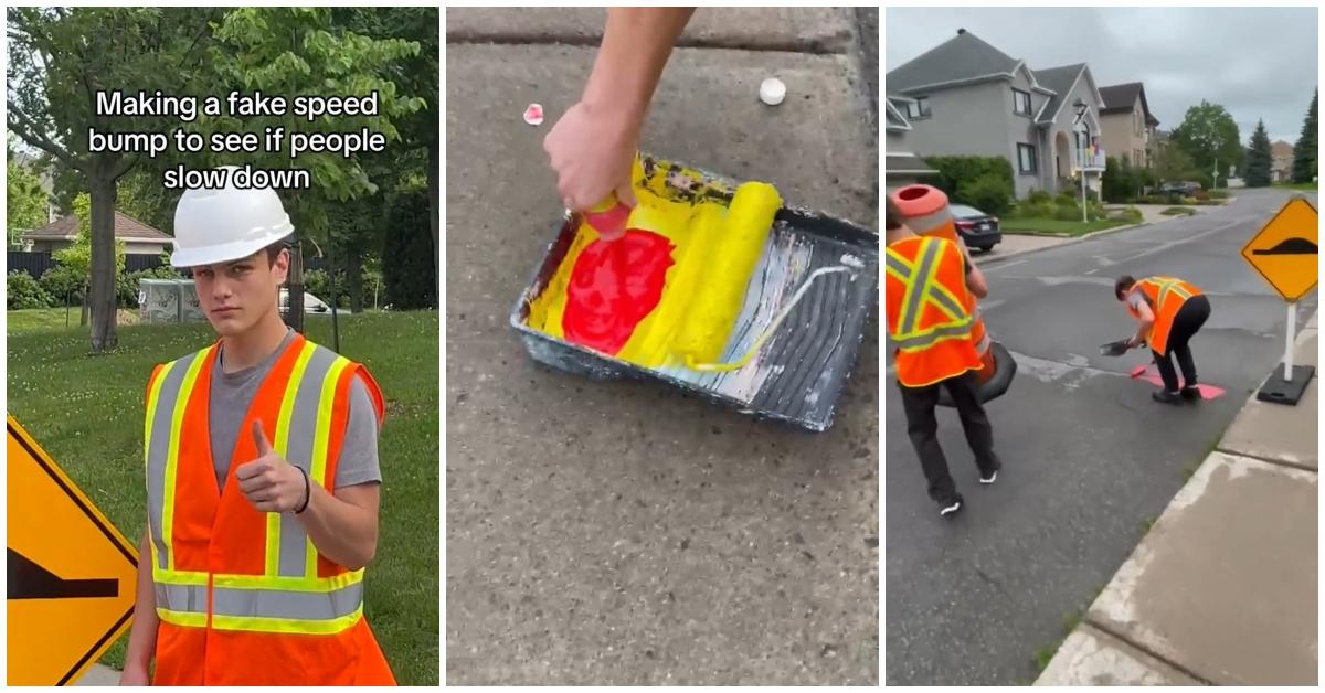 Man Makes Fake Speed Bump to Get Neighbors to Slow Down