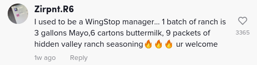 TikToker Exposes Wing Stop’s Ranch Recipe in Viral Clip