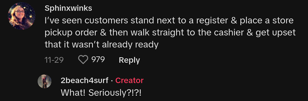 Retail Worker Slams Impatient Online Order Customers