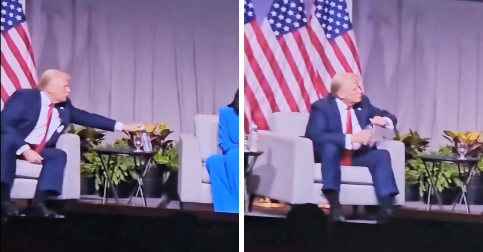 What Did Trump Do to Journalist Rachel Scott's Water Bottle?