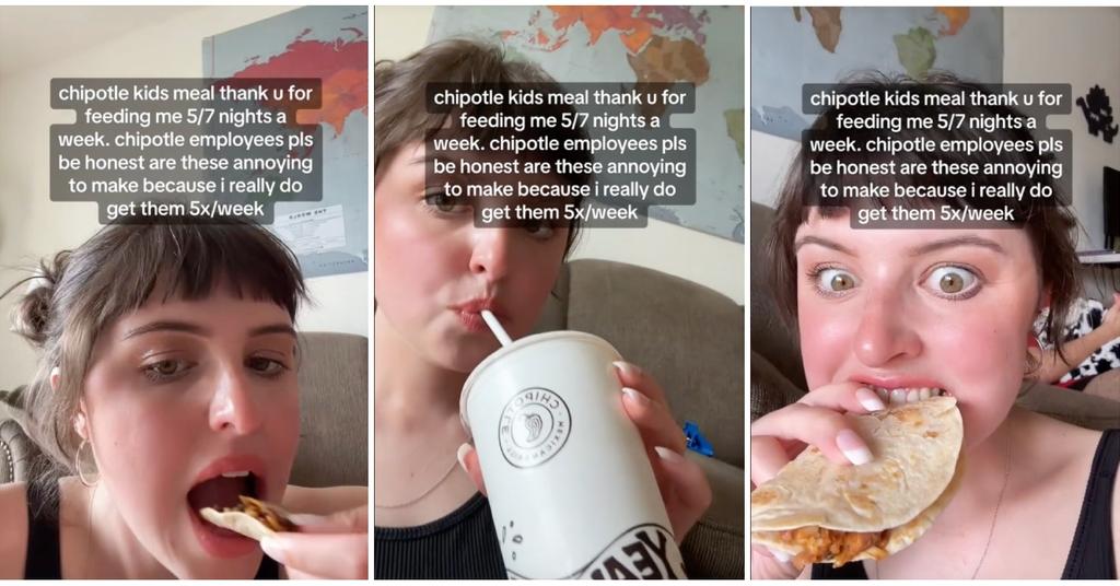 Woman Eats Chipotle Kid's Meal Almost Every Night for Dinner