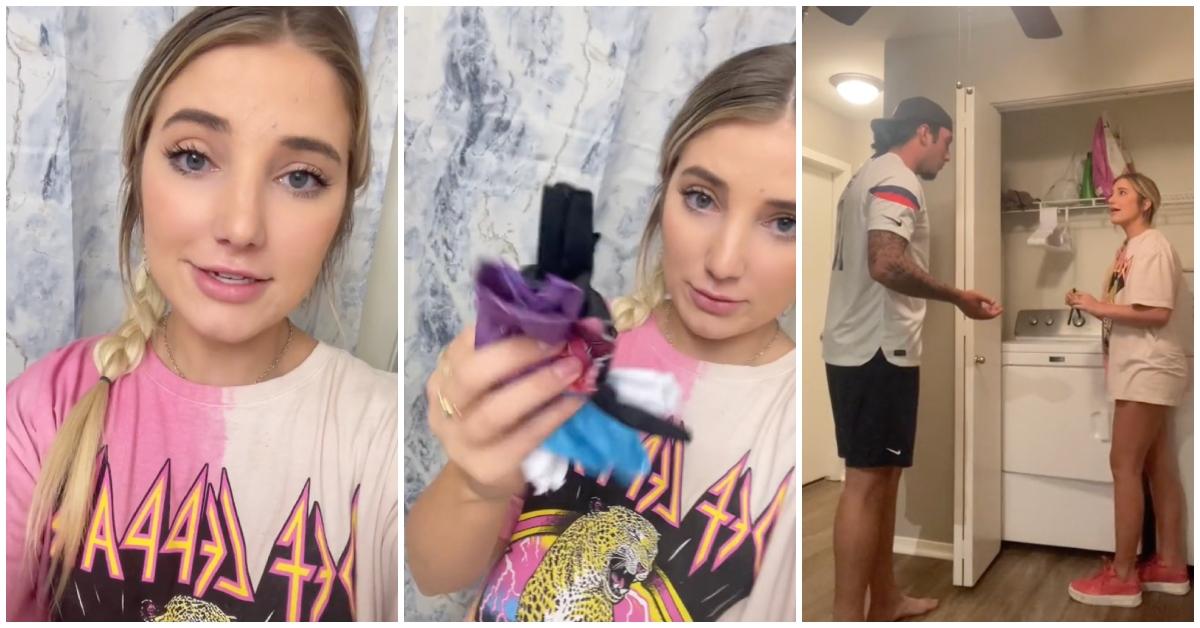 Woman Pulls Off Barbie Clothes in Shrunk Laundry Prank