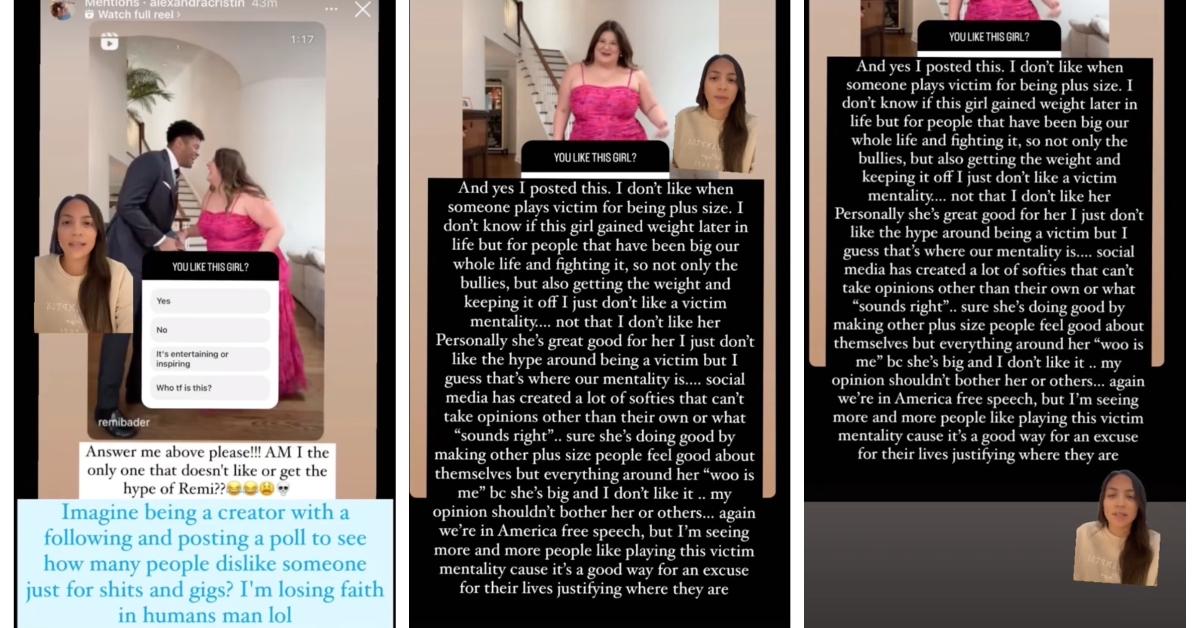 Alexandra Cristin Doesn't Get Remi Bader — Drama Explained