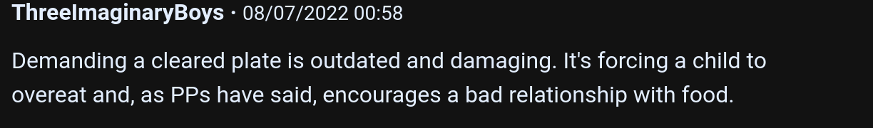 Mom Blasted for Telling Friend’s Kid to ”Clean Their Plate”