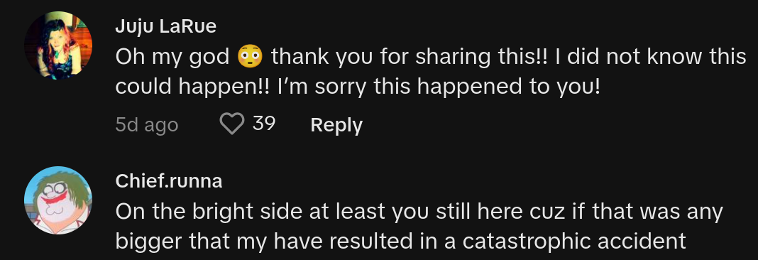 Man Shows off Insane Car Damage from Running over Trash Bag