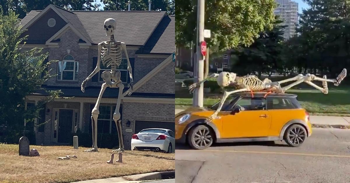 This 12-Foot Tall Skeleton From Home Depot Is the Official Halloween ...