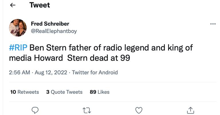 Ben Stern Cause of Death: Howard Stern Shares a New Update