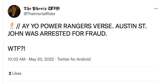 Red Power Ranger Arrested — What Did Austin St. John Do?