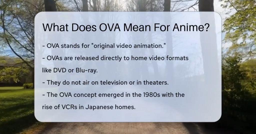 What Does "OVA" Mean in Anime?