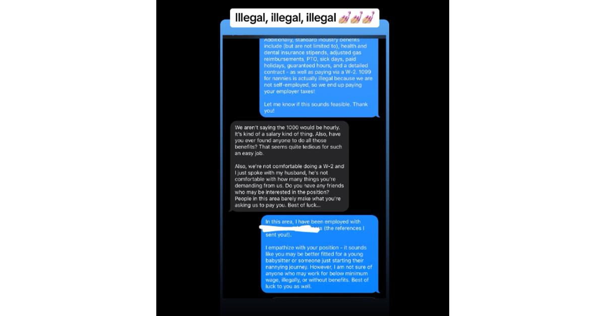 Nanny’s “Demeaning” Texts From Rude Client Go Viral