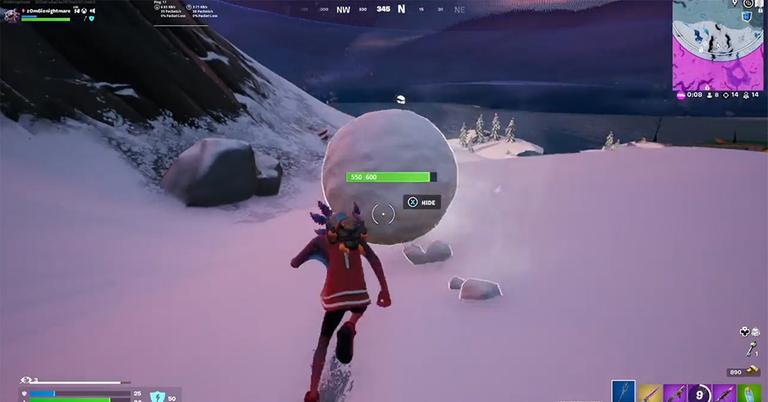 How to Hide in a Giant Snowball in 'Fortnite'