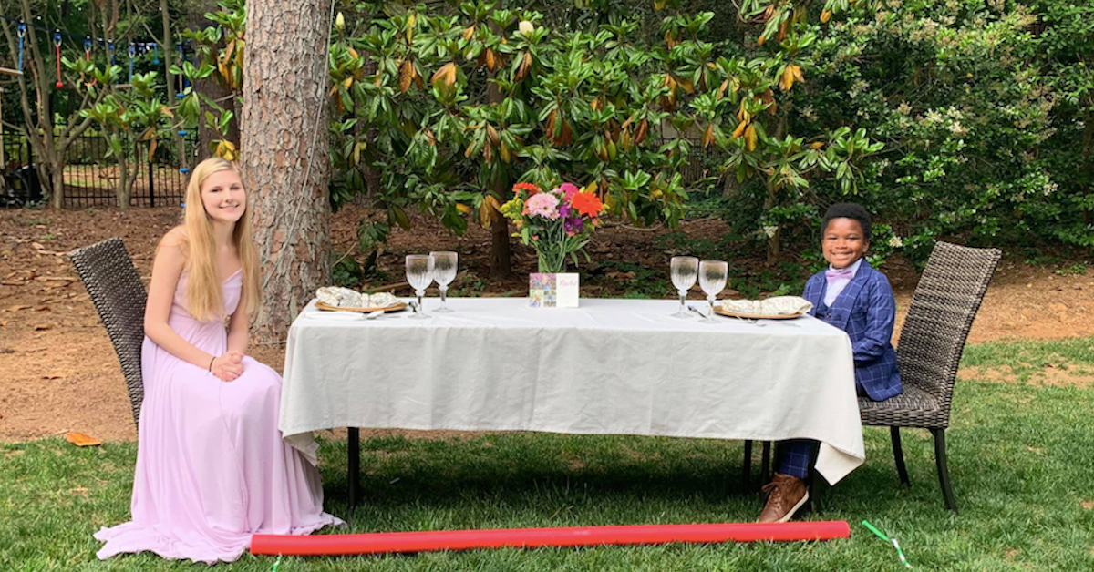 7-Year-Old Kid Throws Socially Distant Backyard Prom for His Babysitter