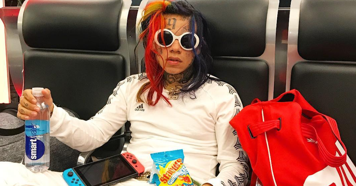 Tekashi 69's Real Hair Is Slightly Less Colorful Than His Usual 'Do