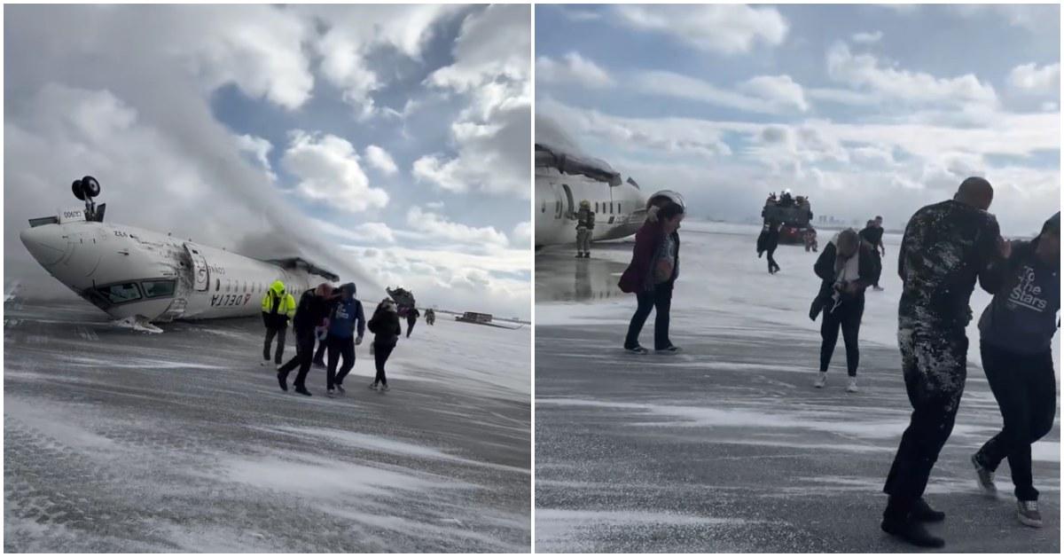 Delta Passenger Shows Footage of Him Leaving the Plane Crash