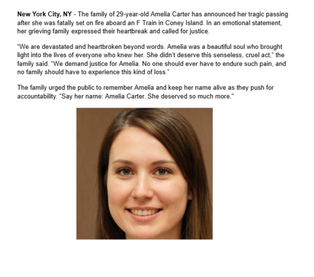 Who Is Amelia Carter? Her Name Is Attached to a Violent Crime