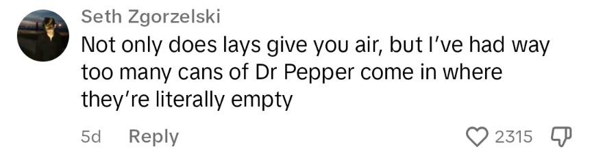 Subway Employee Finds Completely Empty Bag of Lay’s Chips